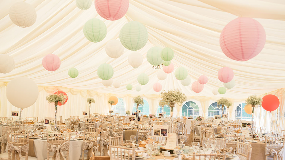 Perfectly Pretty Pastel Paper lanterns in Pink and Robin Egg | Hanging ...